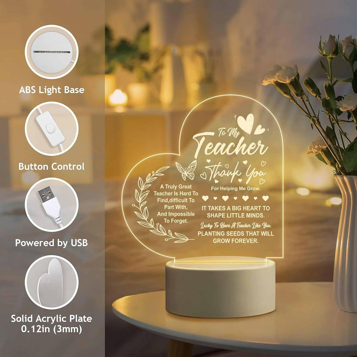 Buy Teacher Appreciation Night Light in Canada FOR Christmas, Birthday ...