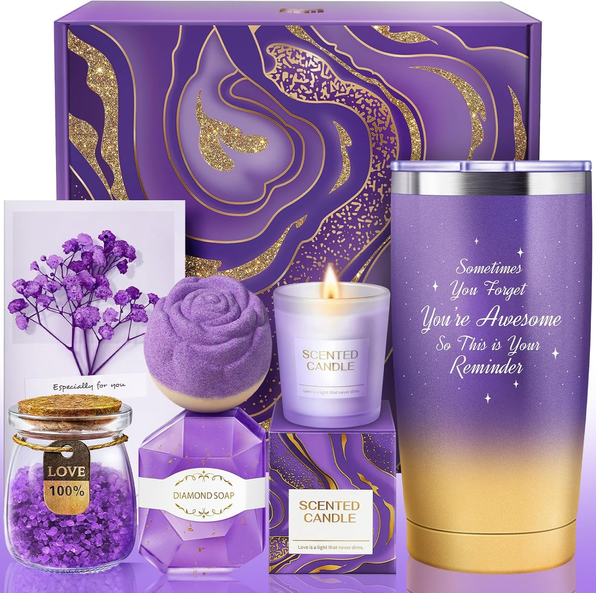 Buy Purple Self Care Set for Women - Get Well, birthday, Christmas and ...