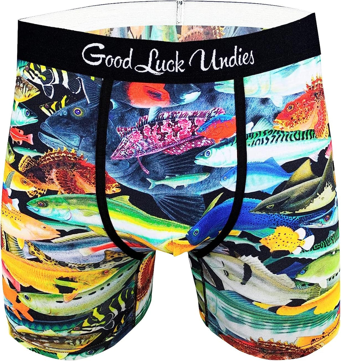 Buy Good Luck Undies Men's Fish and Ocean Animal Boxer Brief Underwear ...