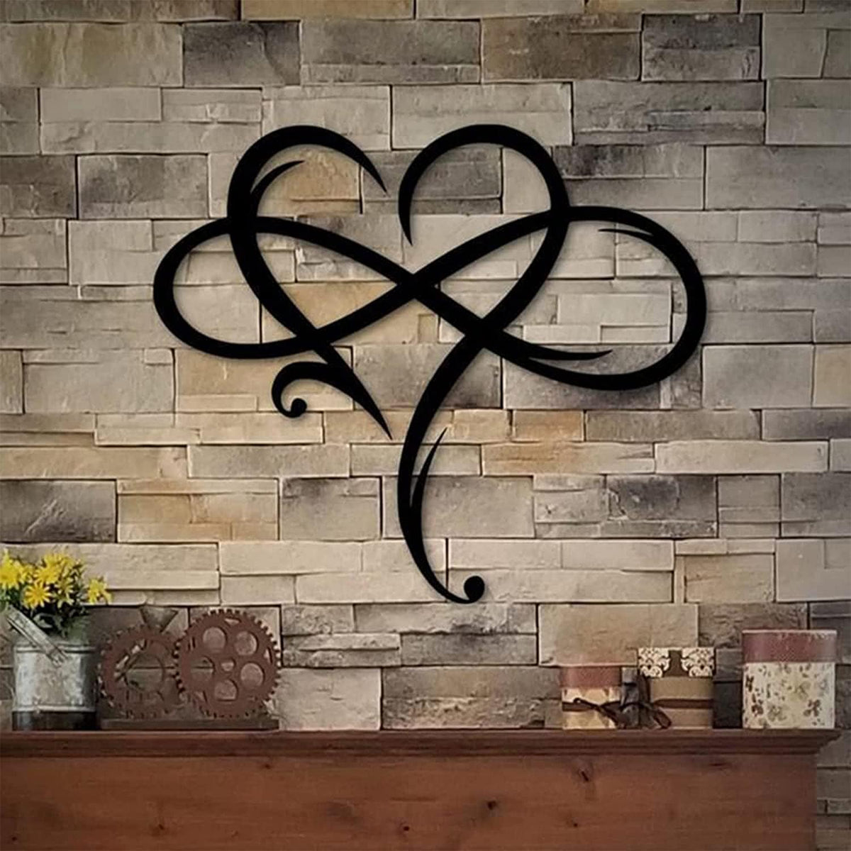 Buy Infinity Heart Wall Decor, Steel Metal Wall Art Love Wall Sign in ...