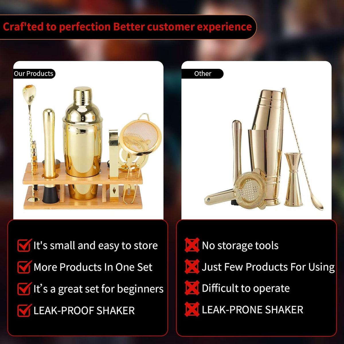 Buy Bartender Kit 11-Piece Cocktail Shaker-Muddler for Cocktails in ...